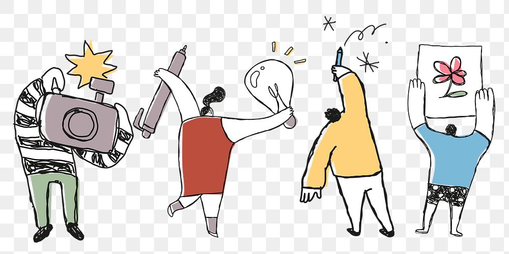 People holding their creativity png | Premium PNG Sticker - rawpixel