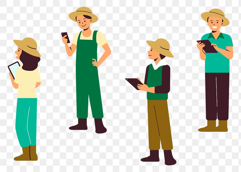Farmers png using digital agriculture | Premium PNG - rawpixel