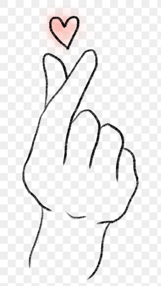 Mini heart hand sign png | Premium PNG Sticker - rawpixel