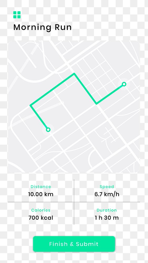 PNG run tracker application UI | Free PNG - rawpixel