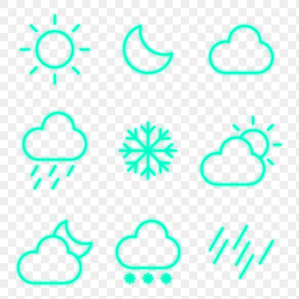 PNG weather icon in neon | Premium PNG - rawpixel