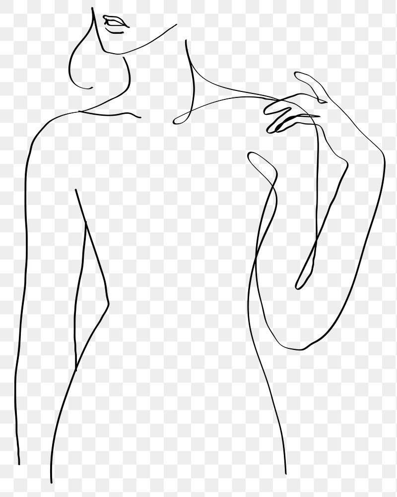Png woman’s upper body minimal | Premium PNG Sticker - rawpixel