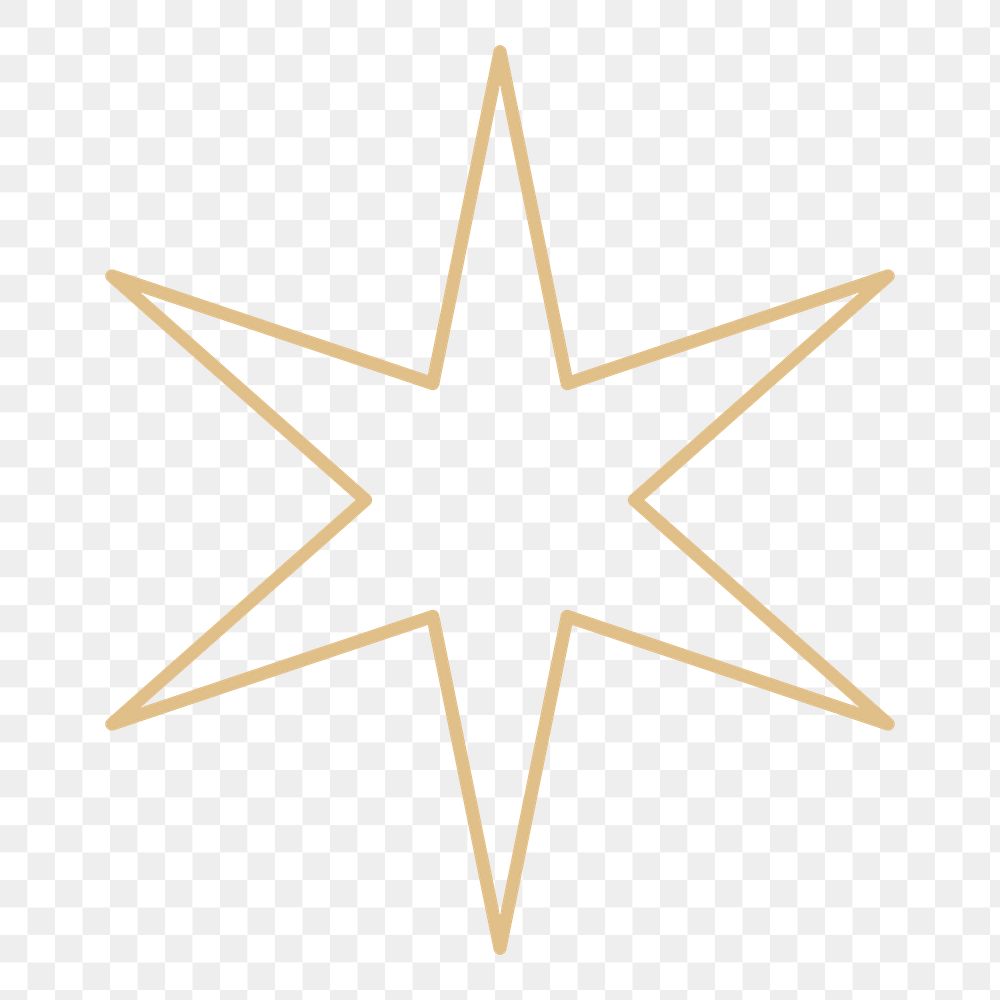 Png golden linear sparkle hexagram | Free PNG Sticker - rawpixel