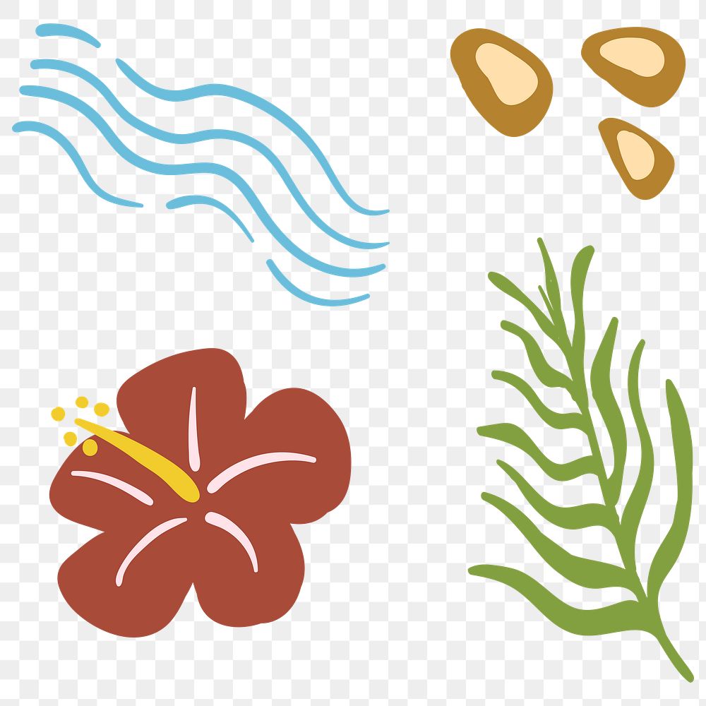 Tropical summer sticker collection design | Premium PNG - rawpixel