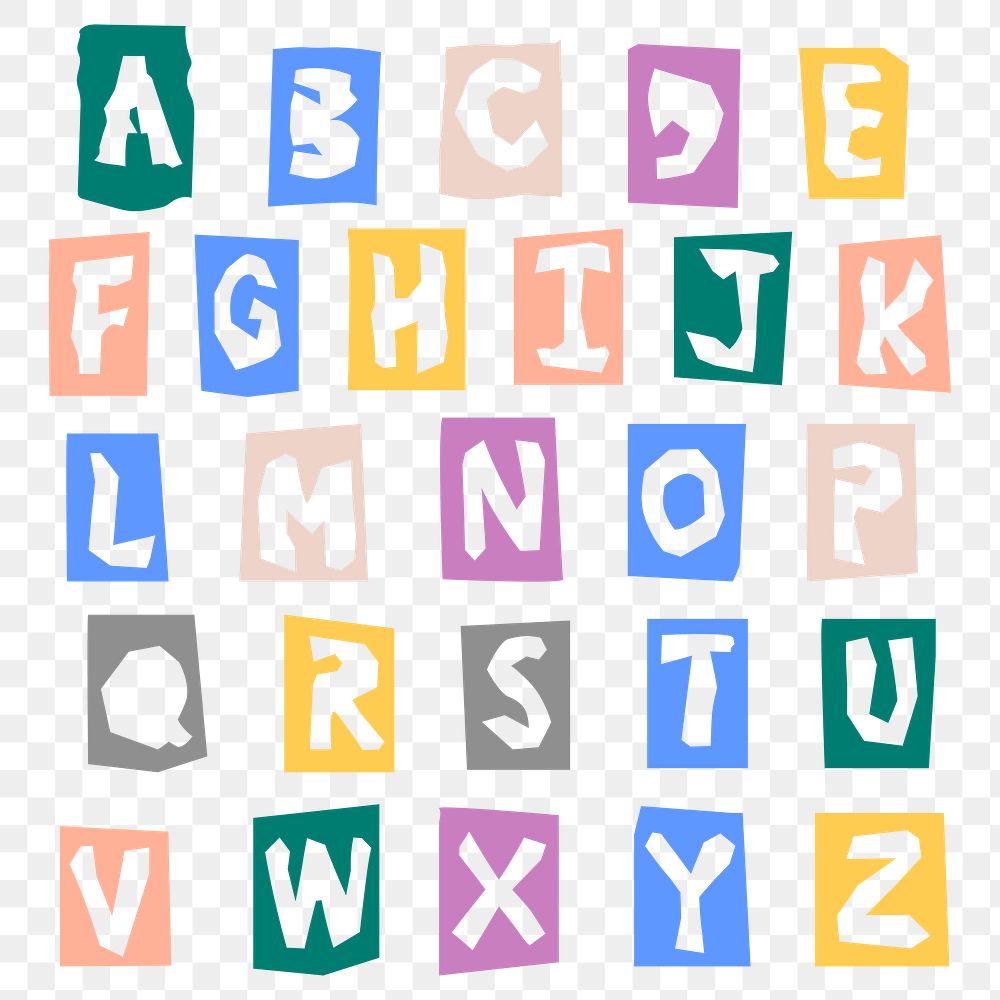 Paper cut alphabet typography png | Premium PNG - rawpixel