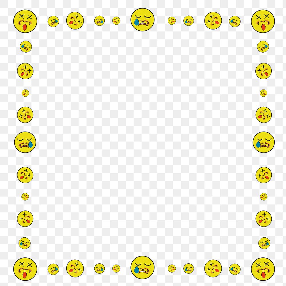 Vintage sad emoji frame design | Free PNG Sticker - rawpixel