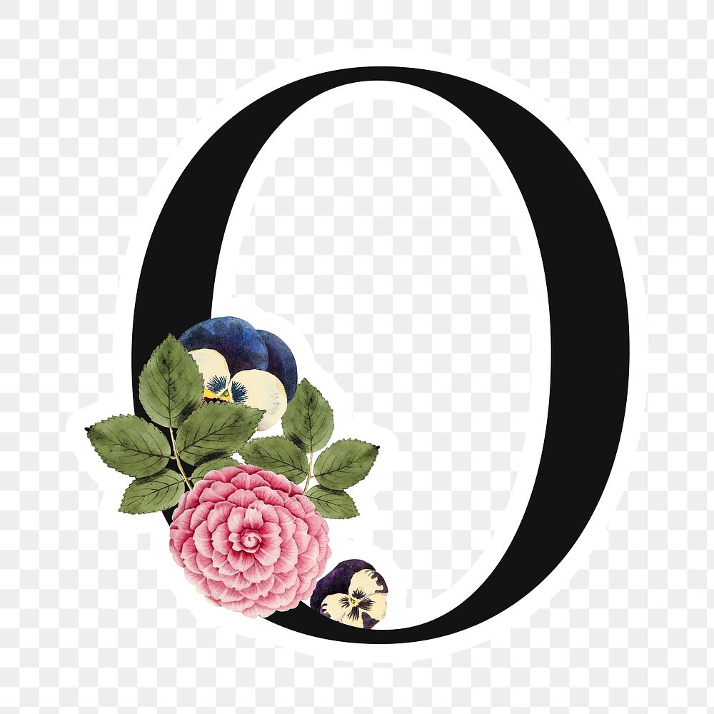 Flower decorated capital letter O | Free PNG Sticker - rawpixel