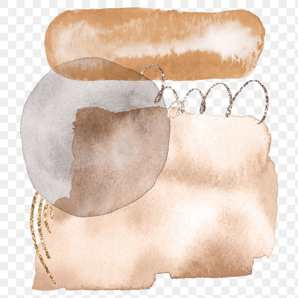 Simple watercolor png sticker, brown | Premium PNG - rawpixel