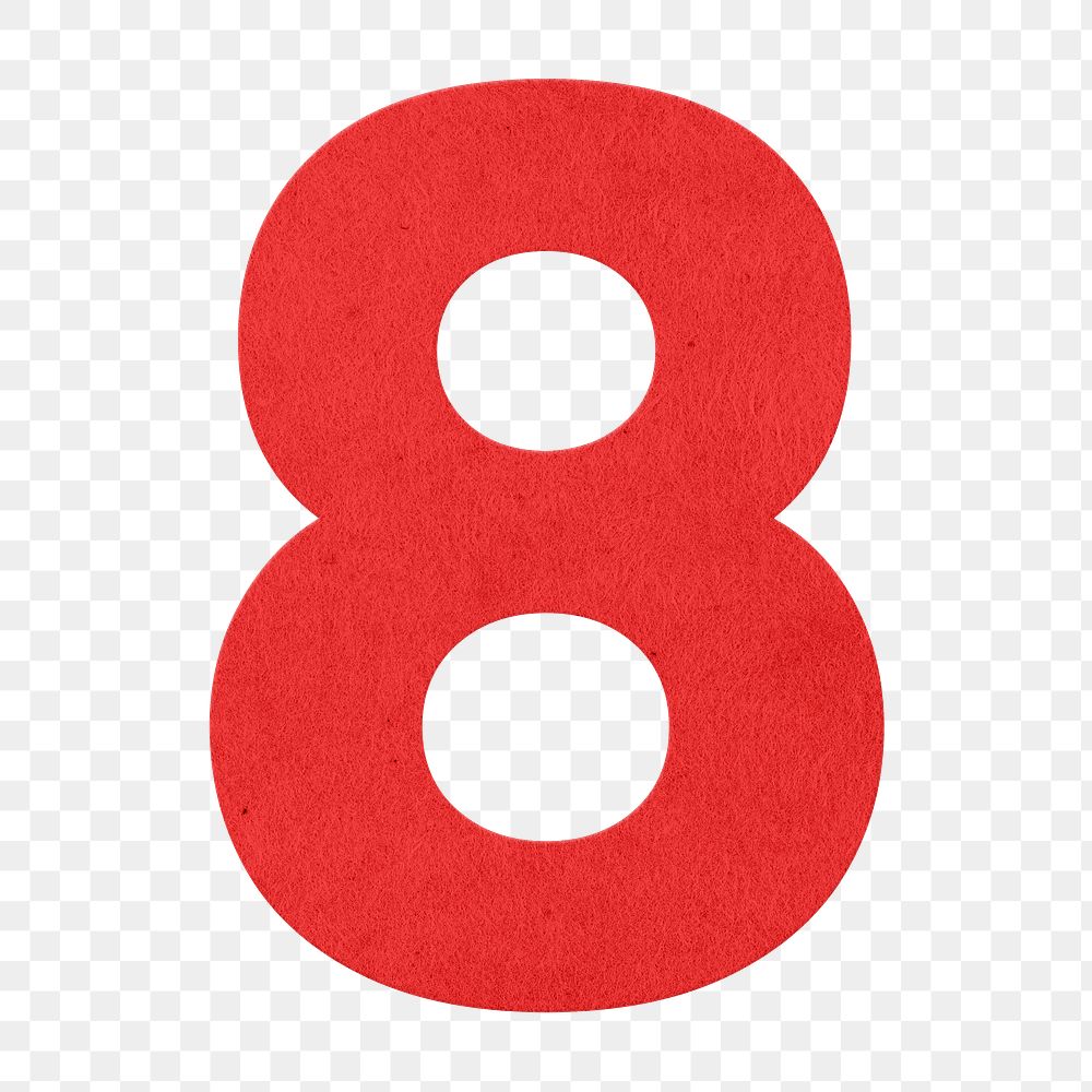 Red number eight design | Free PNG Sticker - rawpixel