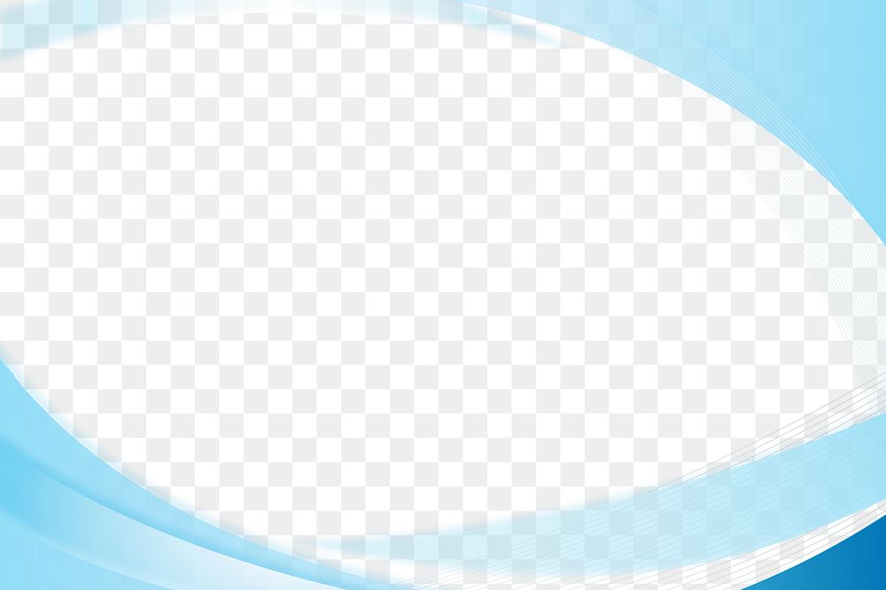 Blue curve frame template design | Free PNG Sticker - rawpixel