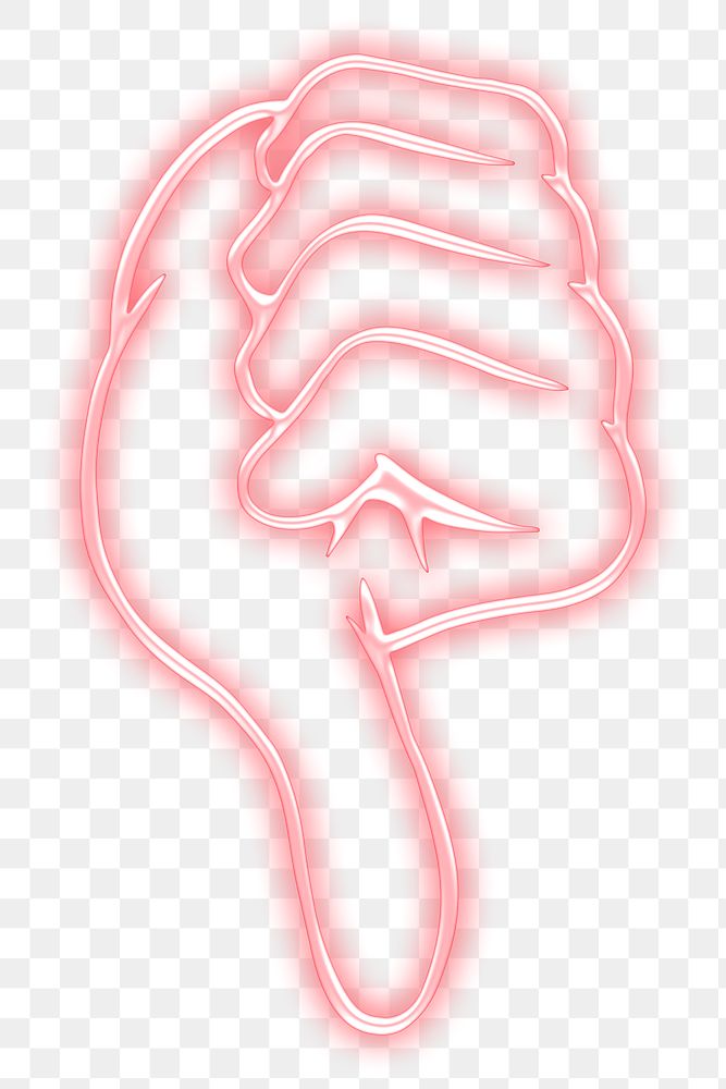 Neon pink hand thump down sticker | Free PNG Sticker - rawpixel