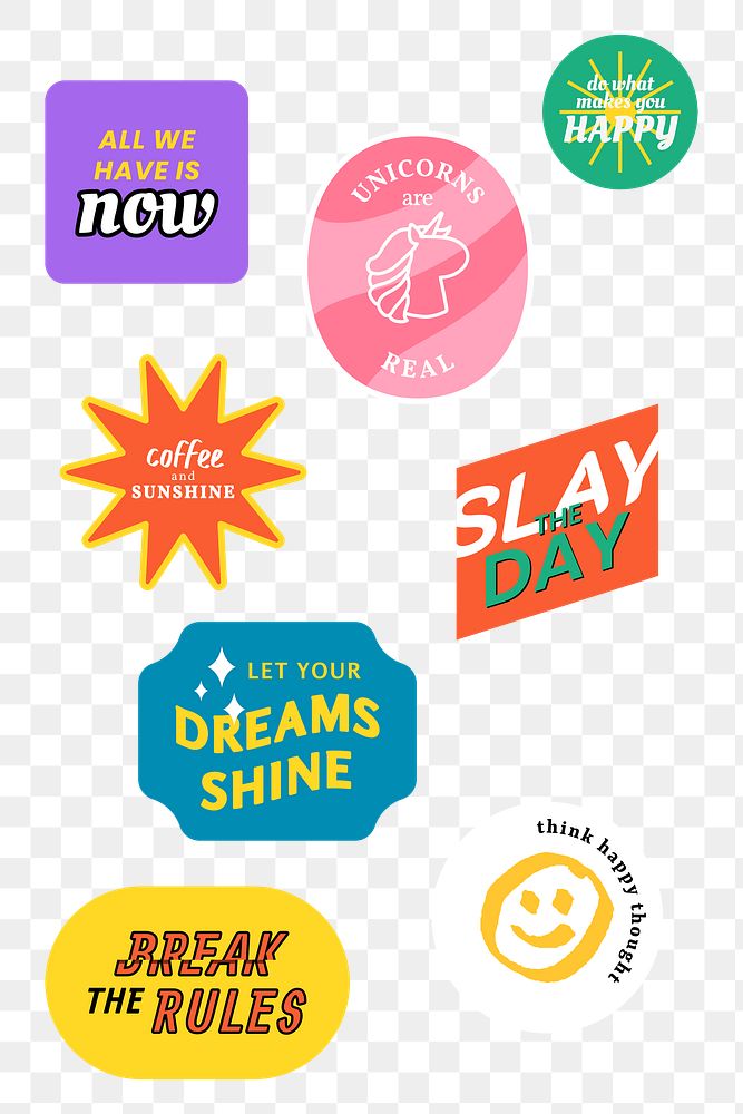 Vintage word colorful sticker badge | Free PNG Sticker - rawpixel