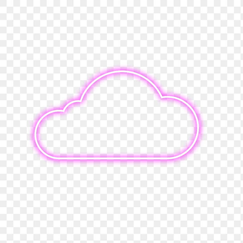 Pink neon cloud icon png | Free PNG Sticker - rawpixel