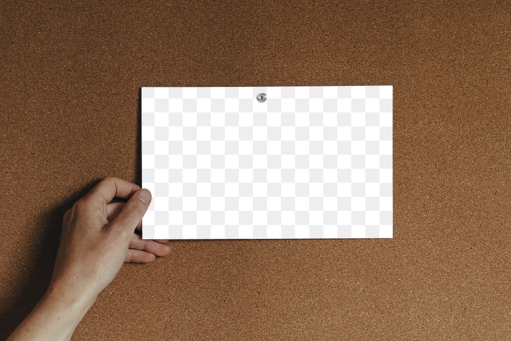 Woman pinning a picture on a corkboard | Free PNG Mockup - rawpixel