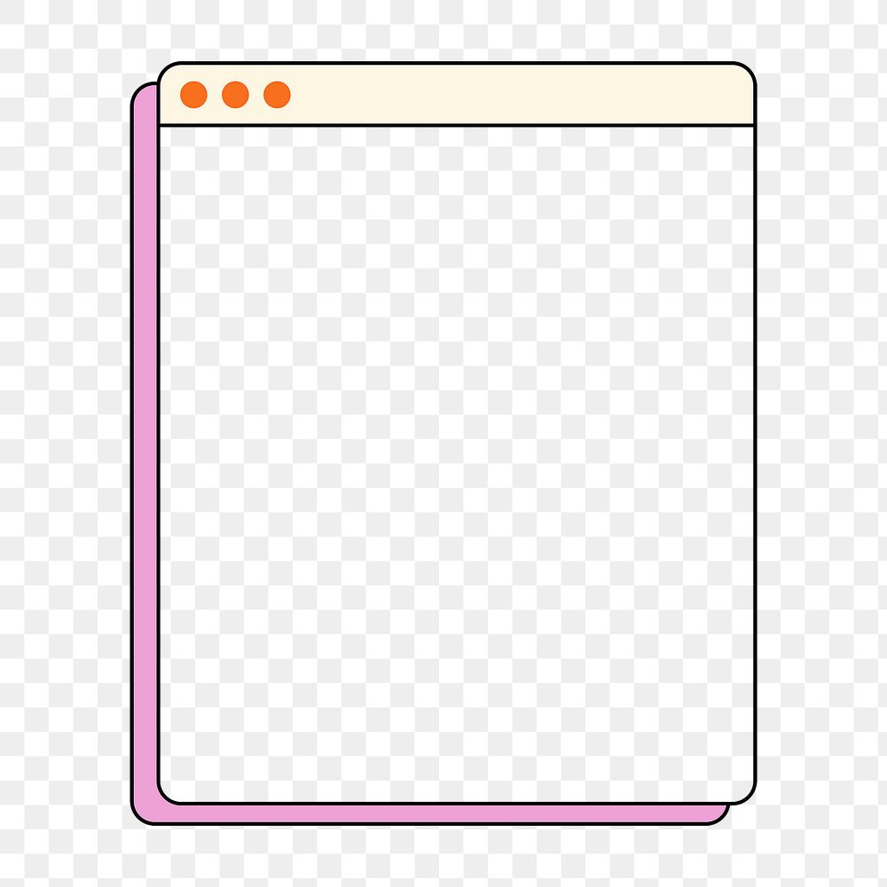 Browser window png frame, retro | Premium PNG - rawpixel