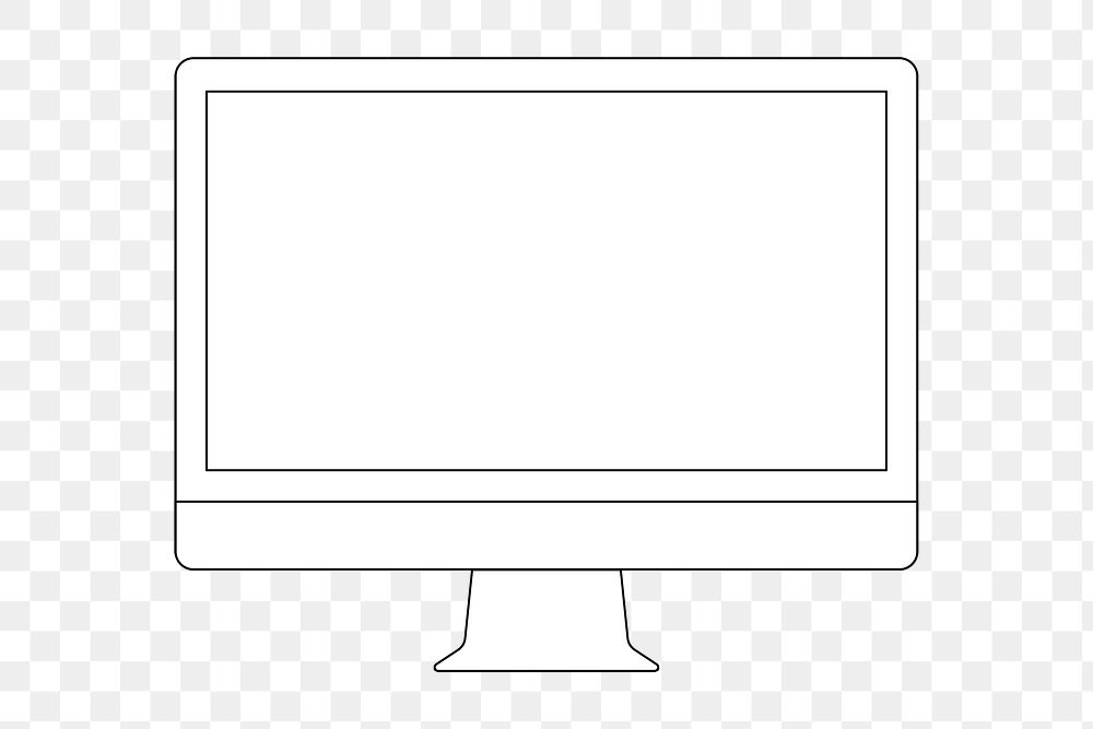 Computer desktop outline png sticker, | Free PNG Sticker - rawpixel