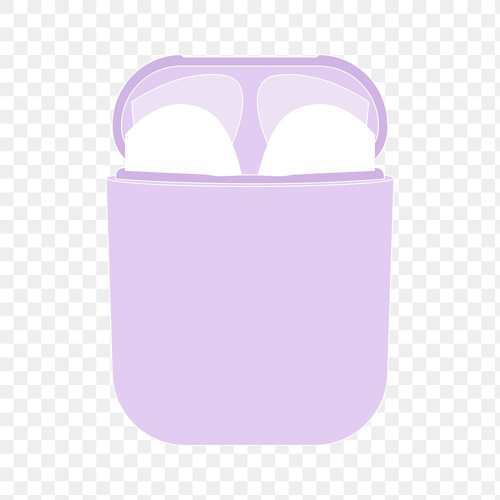 Wireless earbuds png sticker, purple | Free PNG Sticker - rawpixel