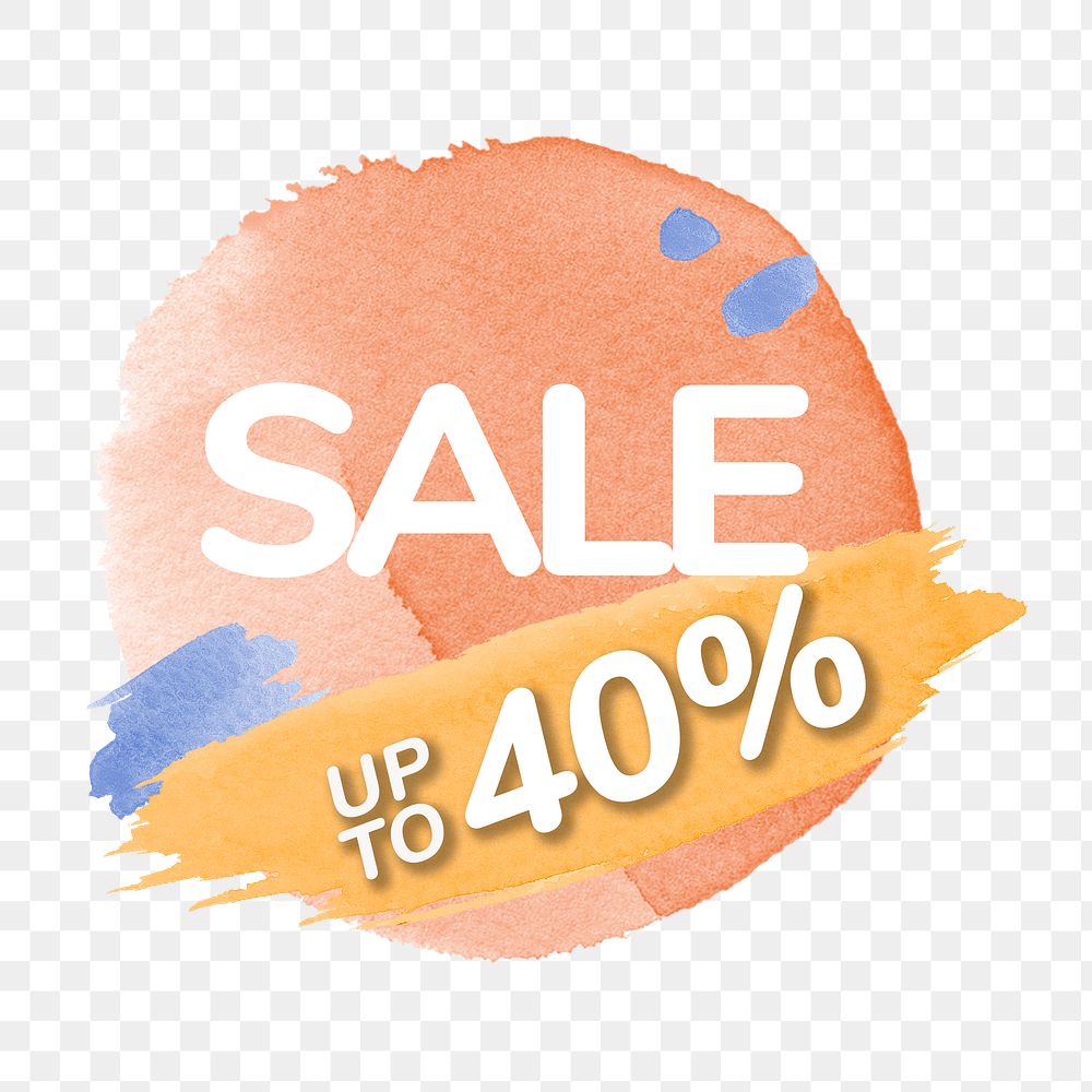 Sale png badge sticker, watercolor | Free PNG Sticker - rawpixel