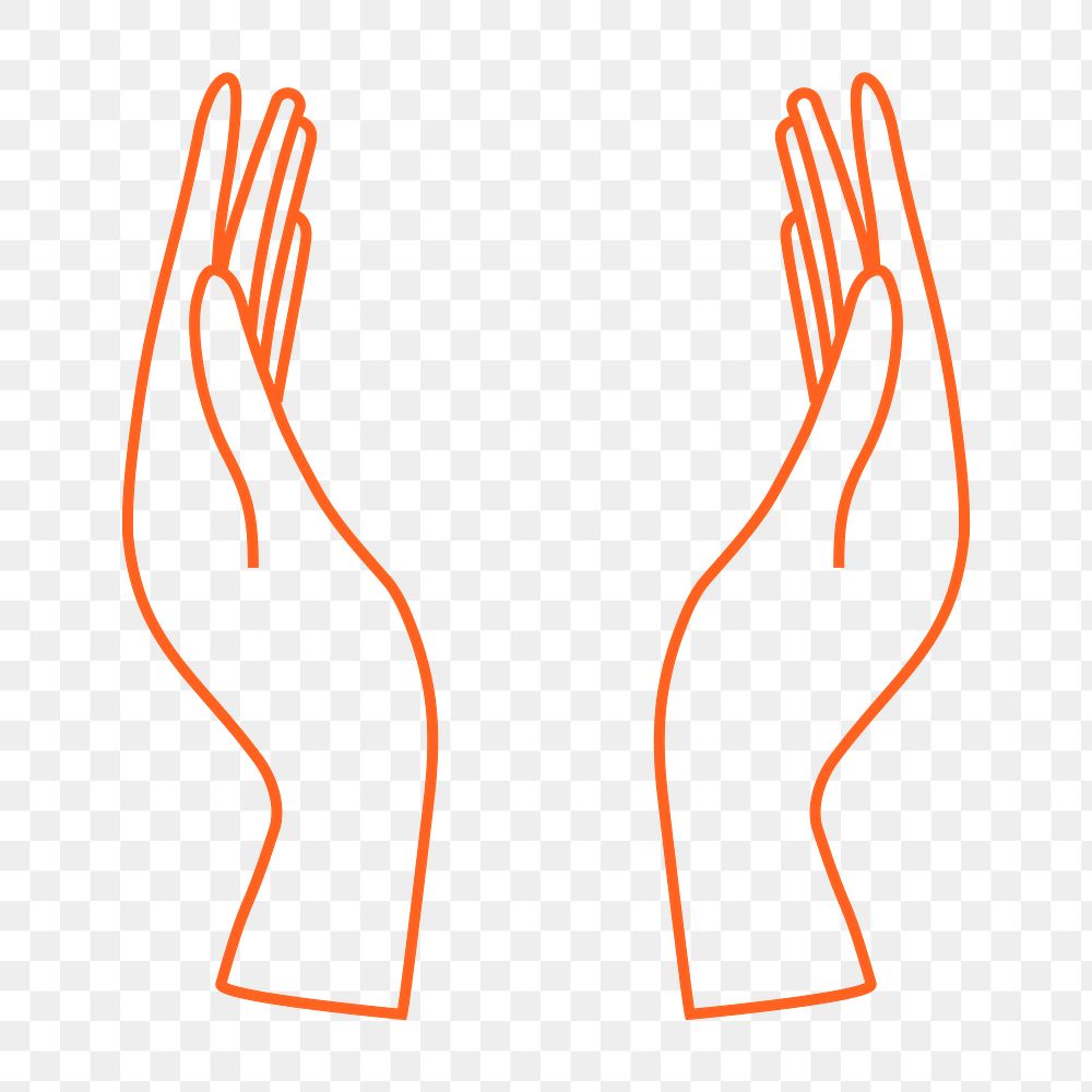 Two hands png sticker, minimal | Free PNG Sticker - rawpixel