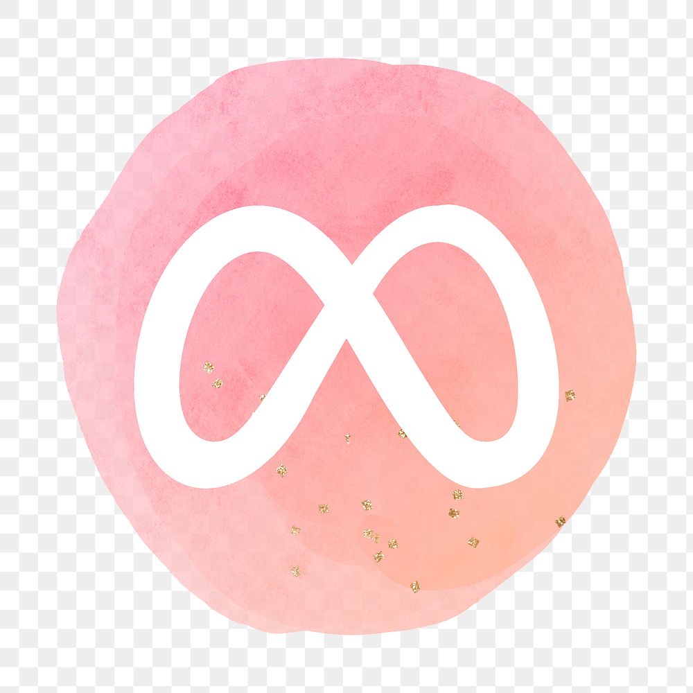 Meta app icon png in watercolor. | Free PNG Sticker - rawpixel