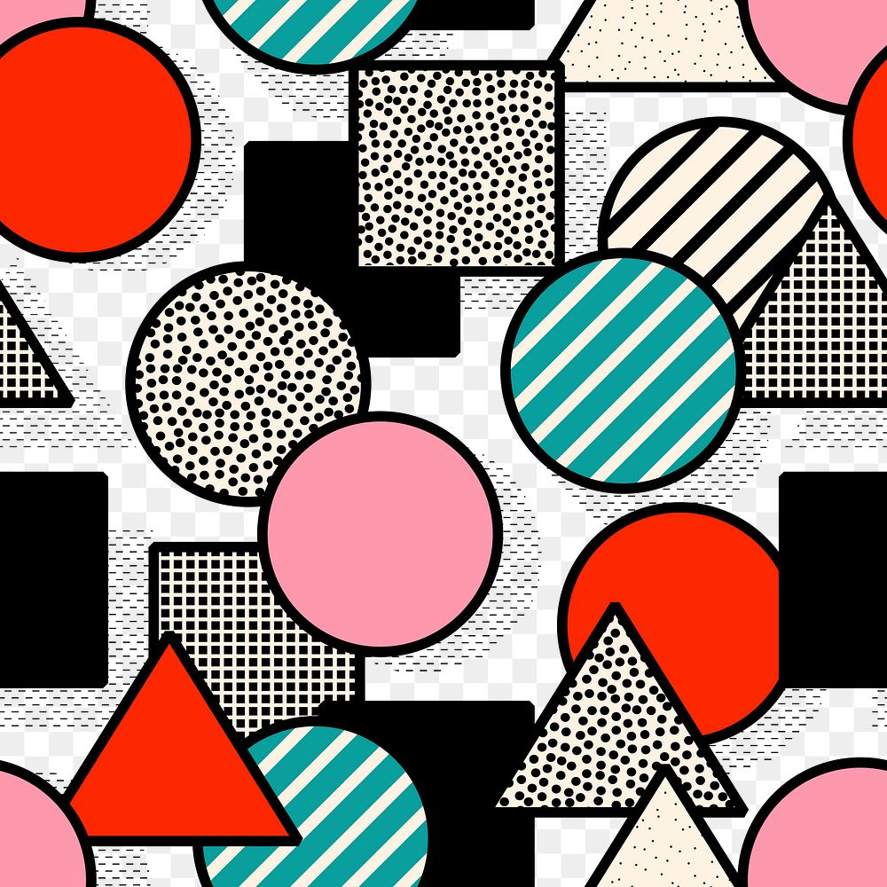 Memphis png 90’s seamless pattern, | Premium PNG - rawpixel