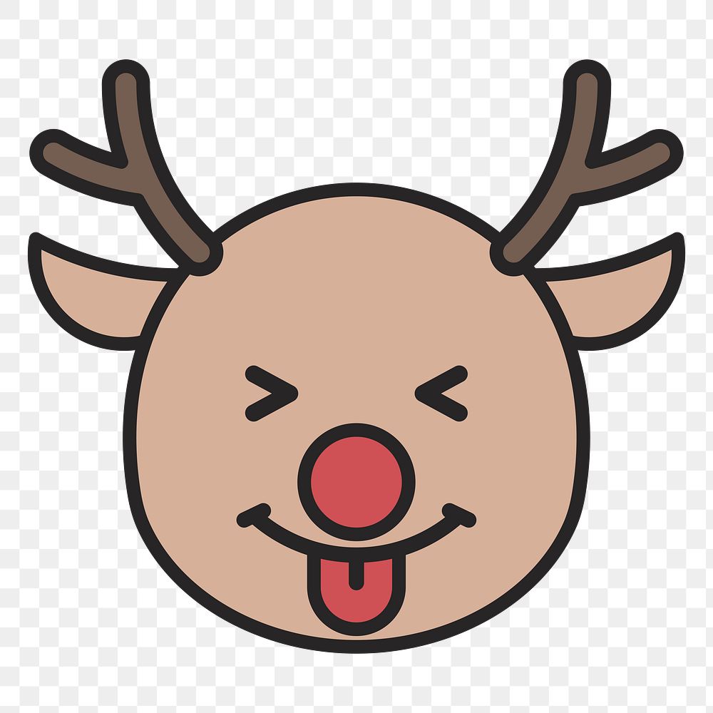 Happy reindeer emoji icon
