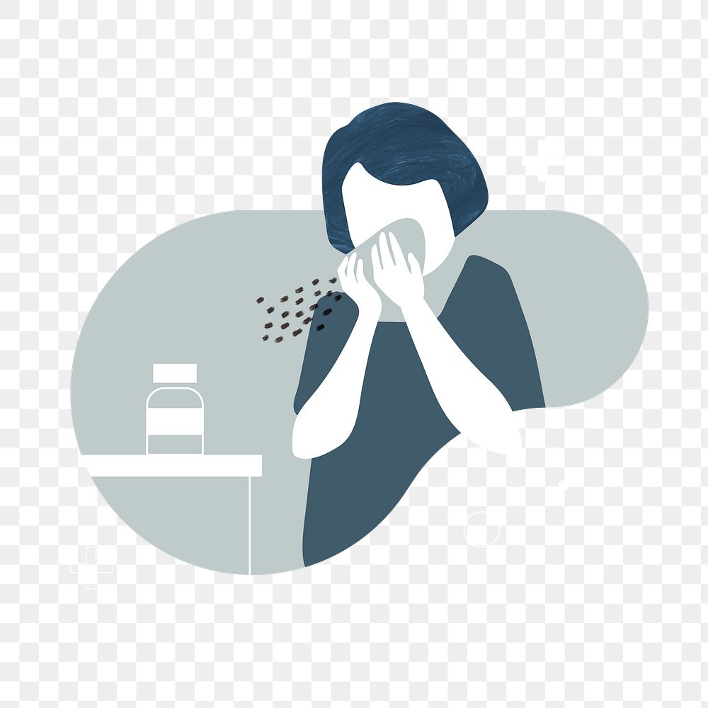 Coughing woman character element transparent | Free PNG Sticker - rawpixel