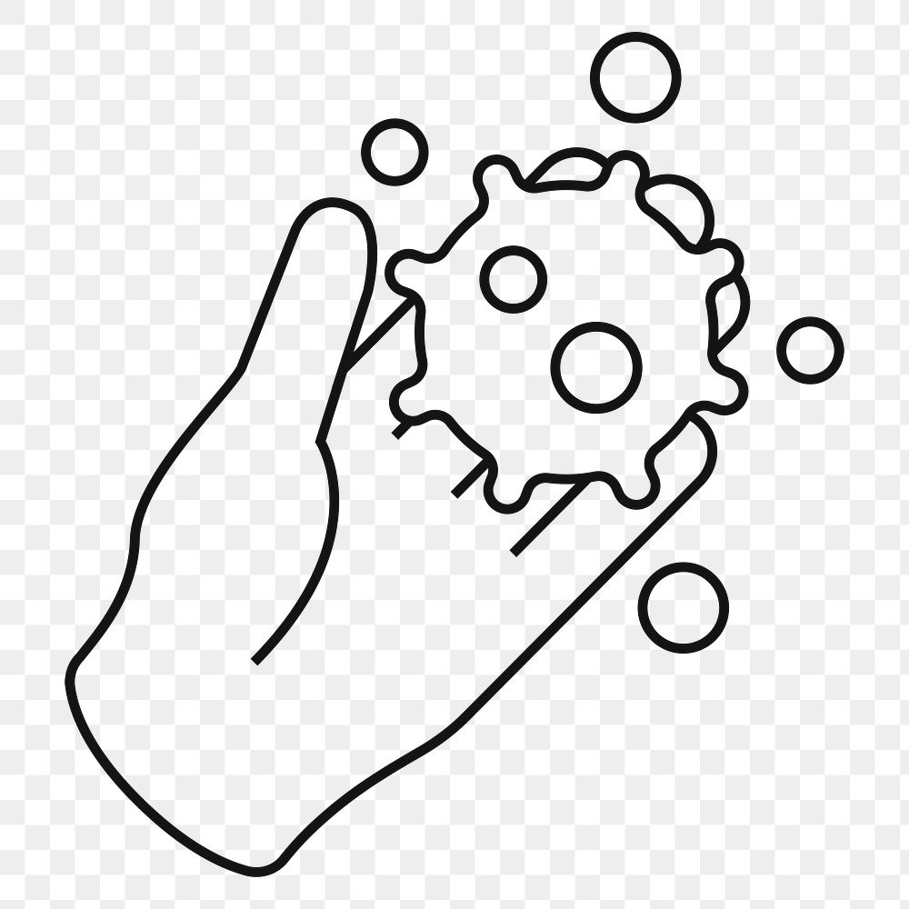 Contaminated hands coronavirus prevention icon | Free PNG Sticker ...