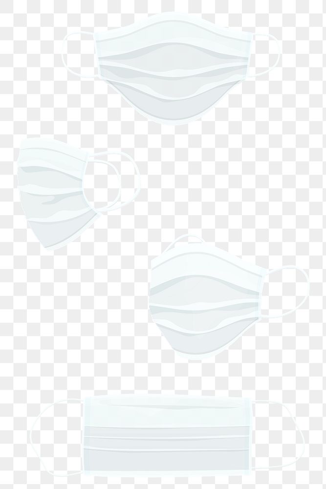 Surgical face mask set transparent | Free PNG - rawpixel