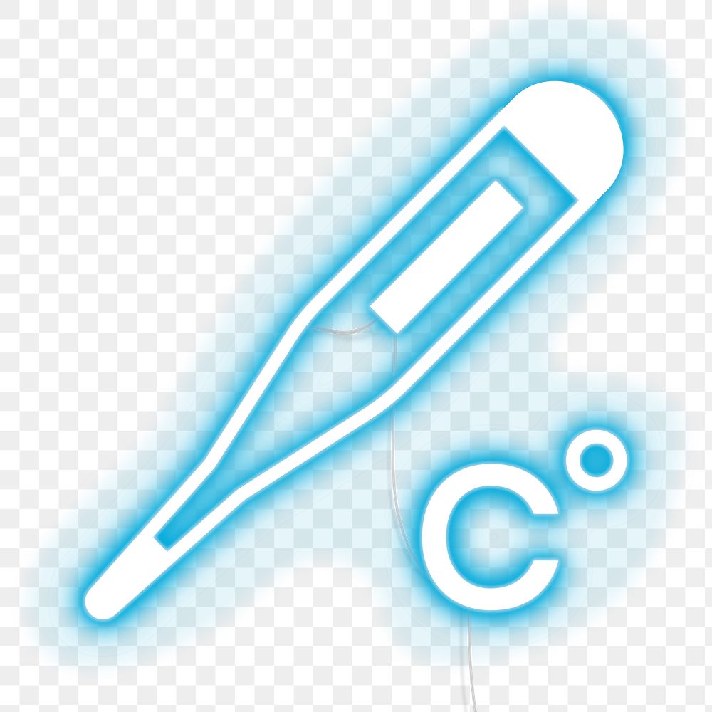 Blue thermometer neon sign transparent | Free PNG Sticker - rawpixel
