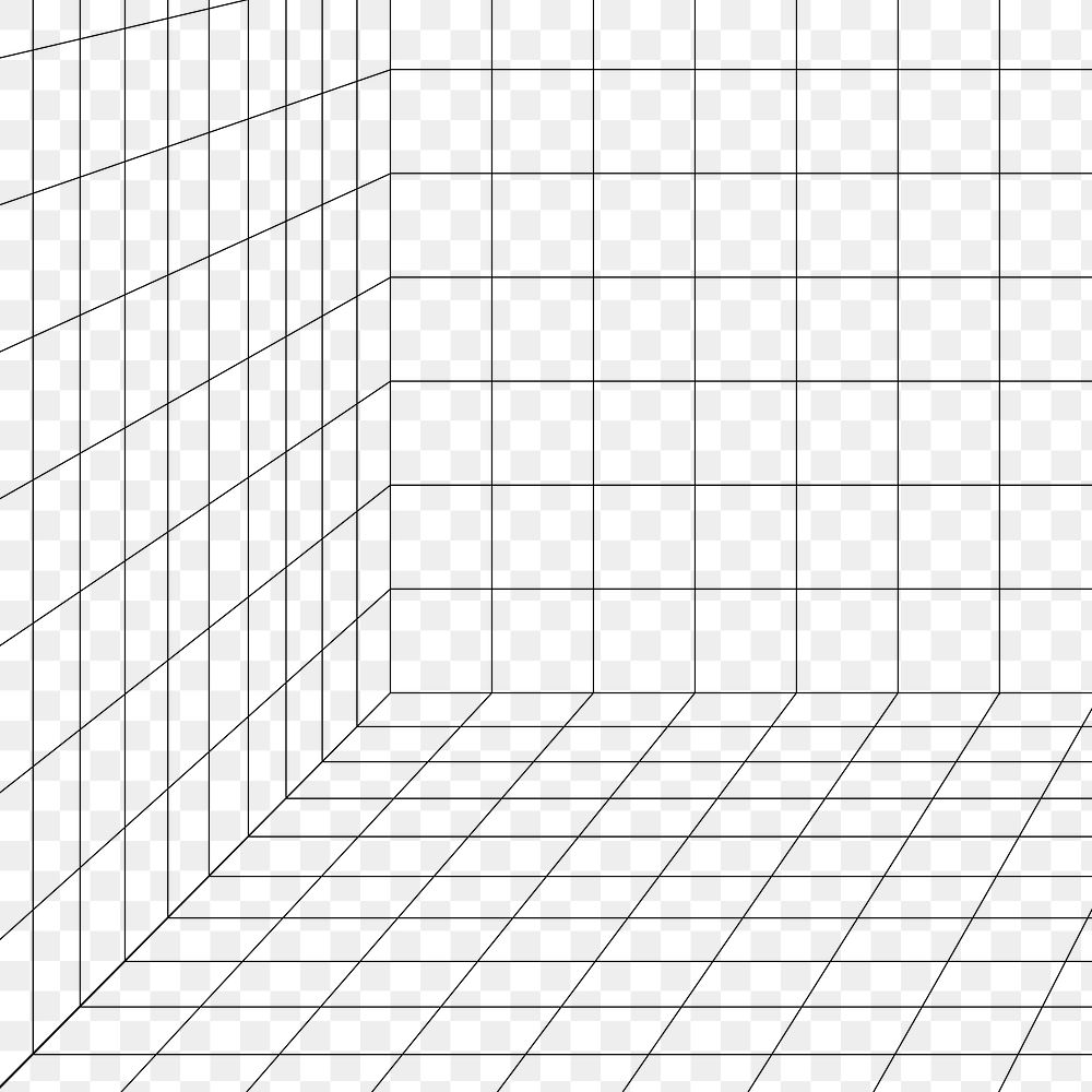 3D grid wireframe grid room background design element