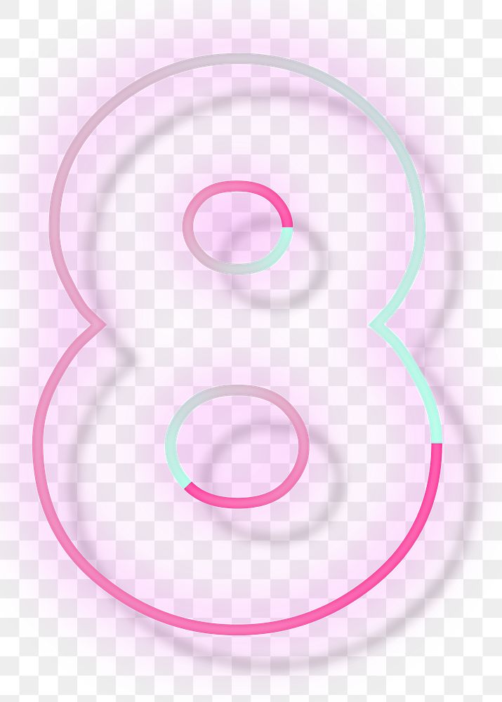 Number 8 pink neon font | Free PNG Sticker - rawpixel