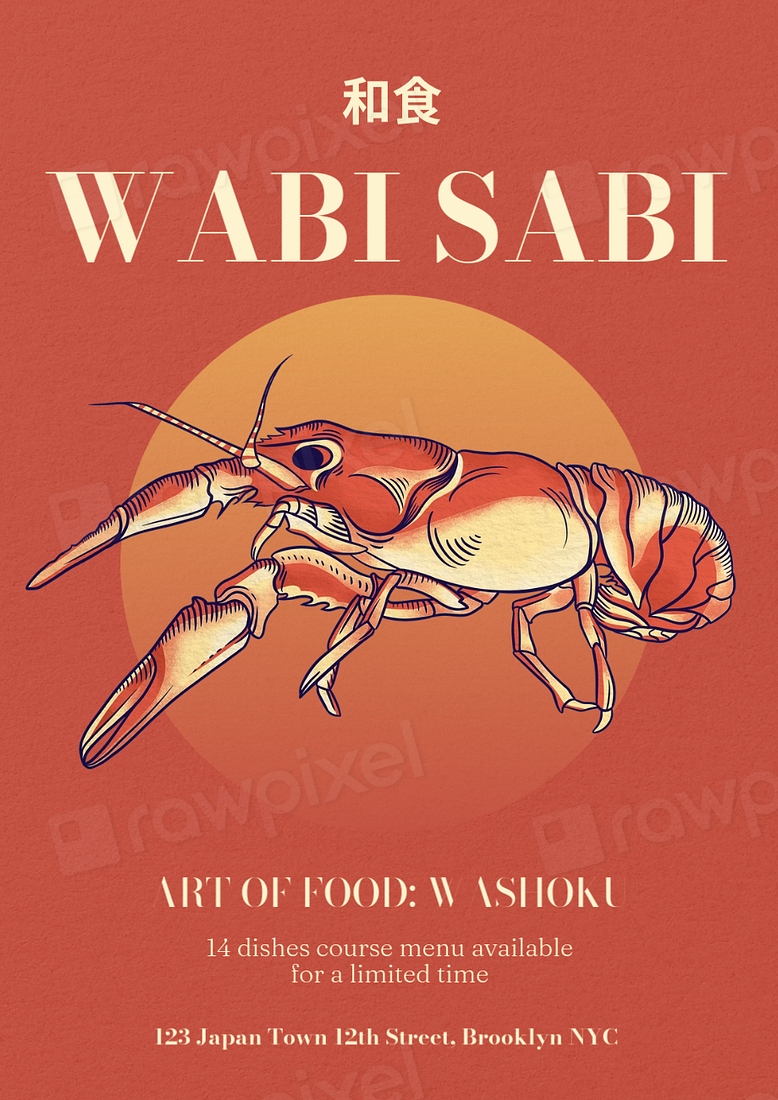 Wabi sabi editable poster template, | Premium Editable Template - rawpixel