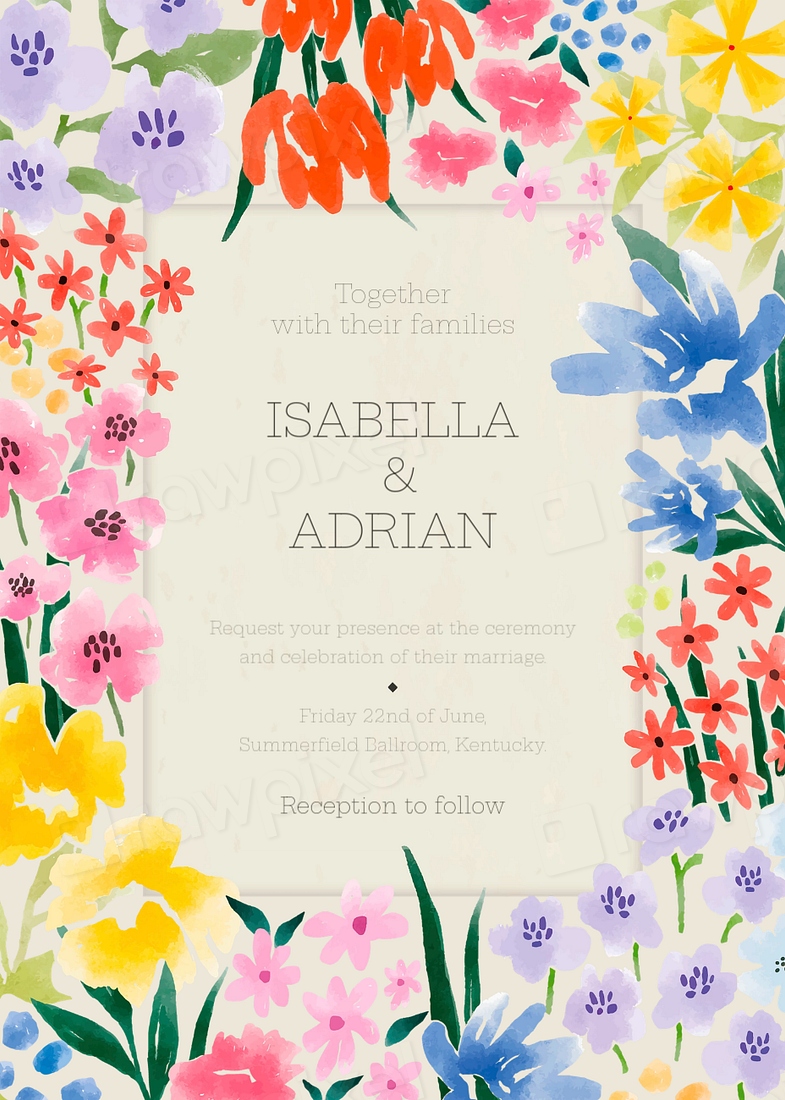 Wedding invitation card template, editable | Premium Editable Template ...