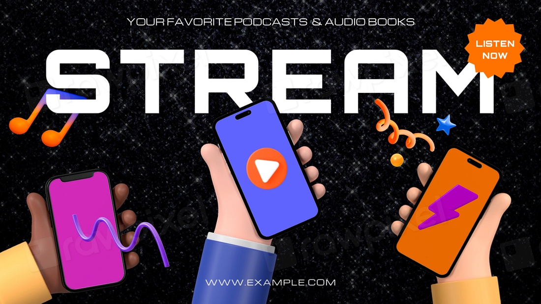 Music streaming YouTube thumbnail template, | Premium Editable Template ...