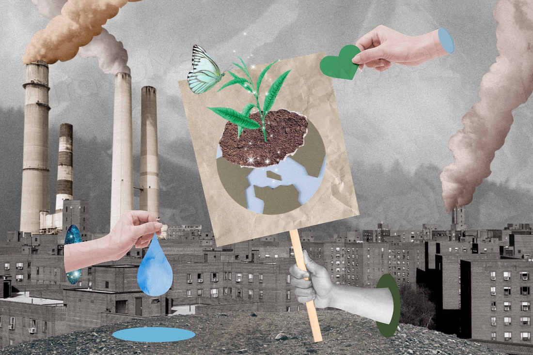 Air pollution protest background, environment | Free Collage Maker ...