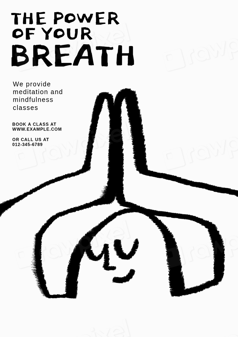 Breath meditation poster template, editable | Free Editable Template ...