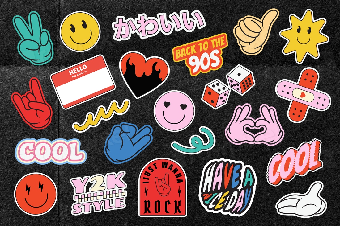 Retro funky typography sticker set, | Premium Editable Design - rawpixel