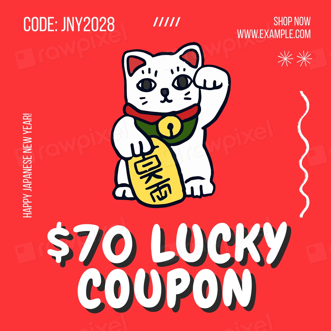 Lucky coupon Instagram post template, | Premium Editable Template - rawpixel