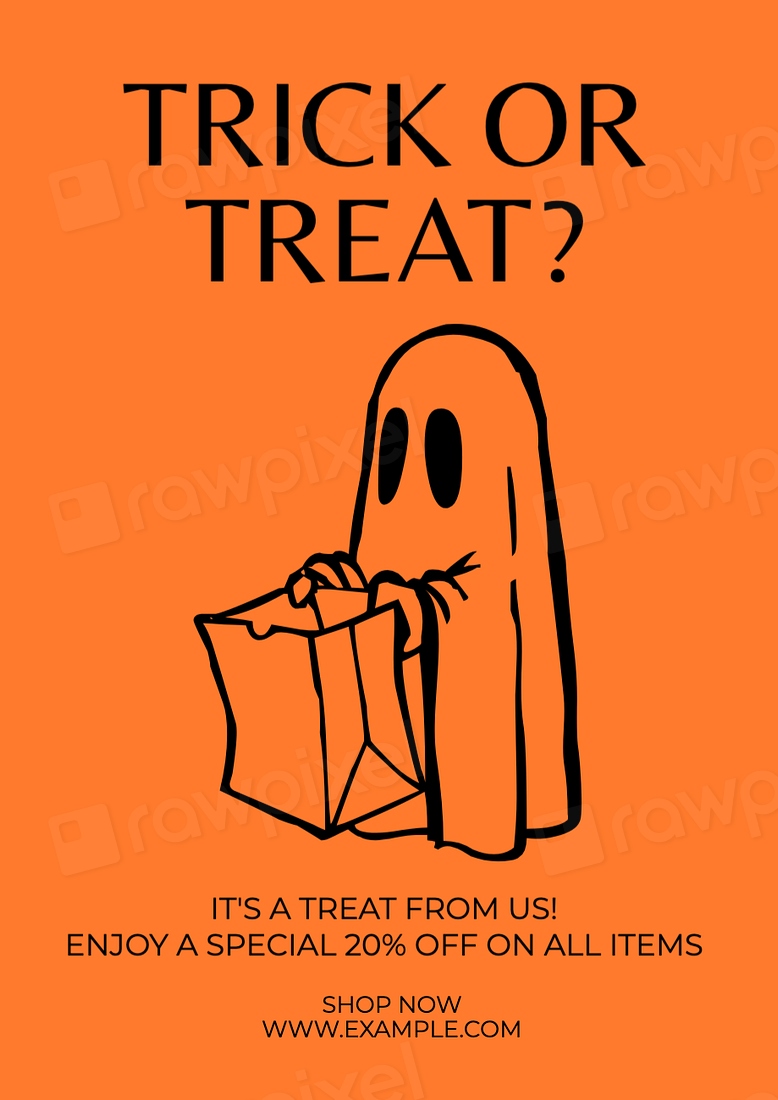 Trick or treat poster template, | Premium Editable Template - rawpixel