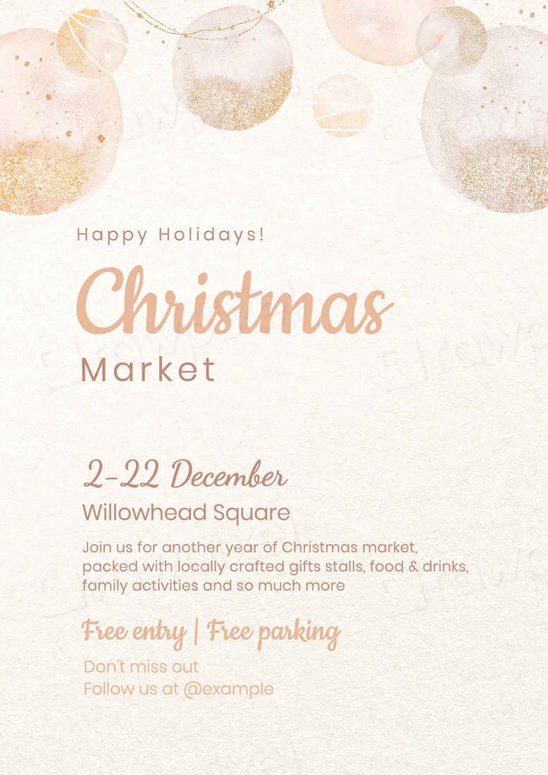 Christmas market editable poster template | Premium Editable Template ...