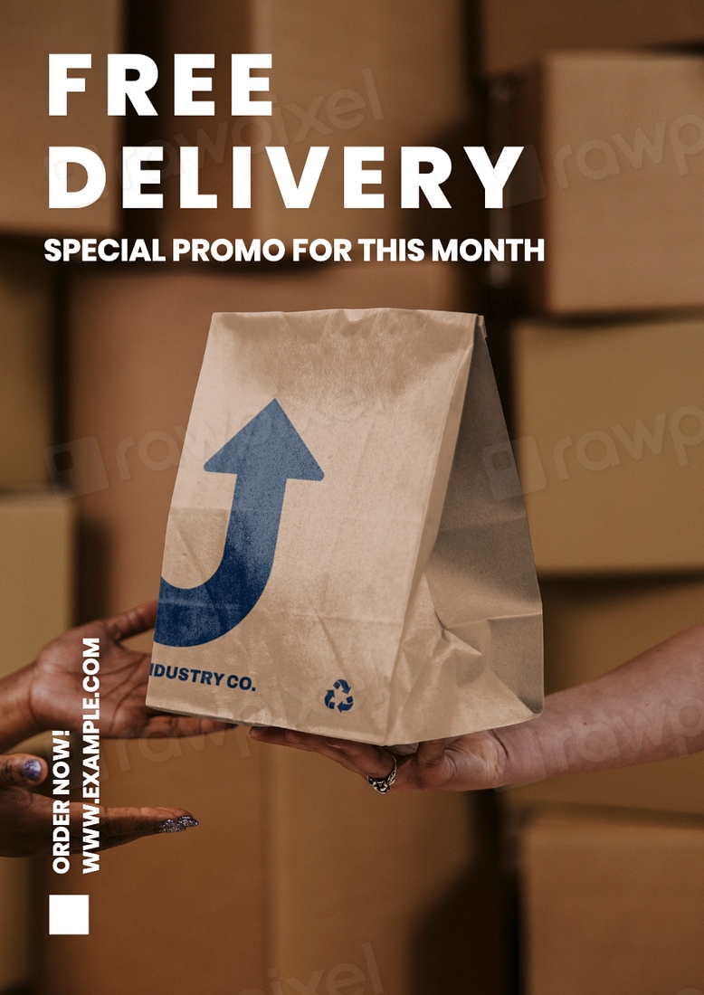 Free delivery poster template, editable | Premium Editable Template ...