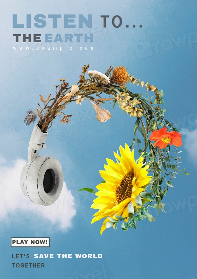 Listen earth poster template, editable | Premium Editable Template ...