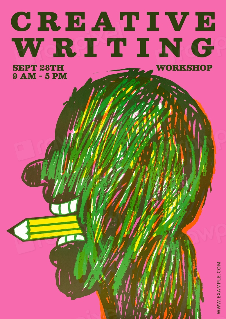 Creative writing poster template, remastered | Premium Editable ...