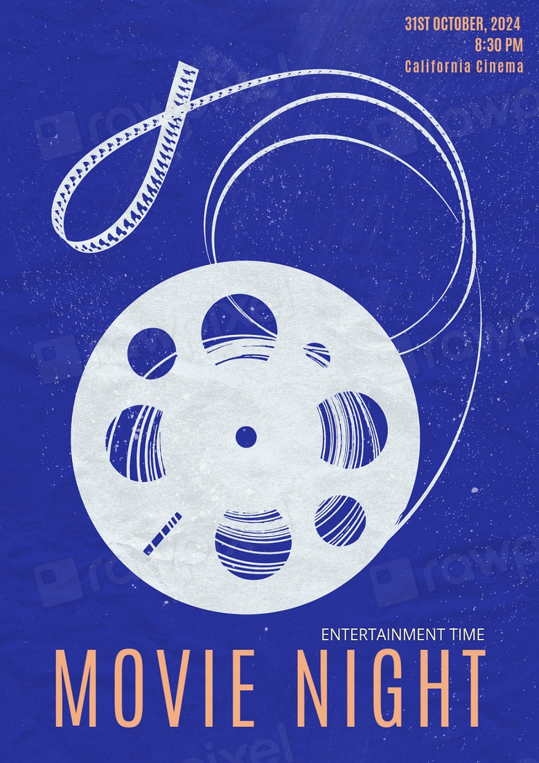 Movie night poster template, remastered | Premium Editable Template ...