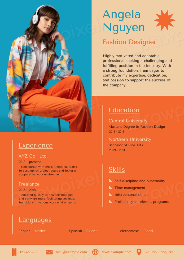 Fashion designer resume template, editable | Premium Editable Template ...