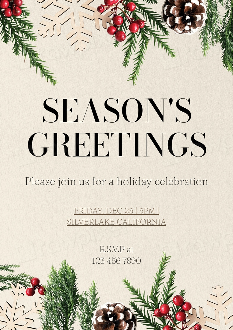Season's greetings poster template, editable | Premium Editable ...
