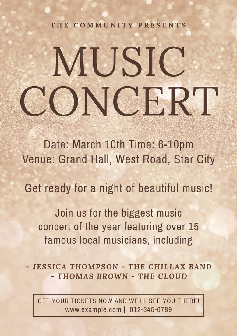 Music concert poster template, editable | Premium Editable Template ...