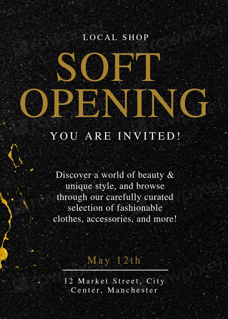 Soft opening invitation template, editable | Free Editable Template ...