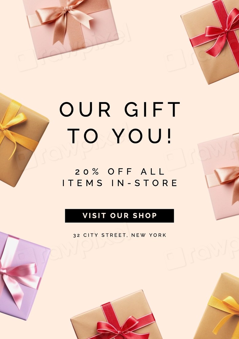 Gift voucher poster template, editable | Premium Editable Template ...